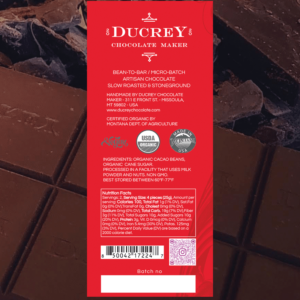 DARK CHOCOLATE BARS - Ducrey Chocolate Maker